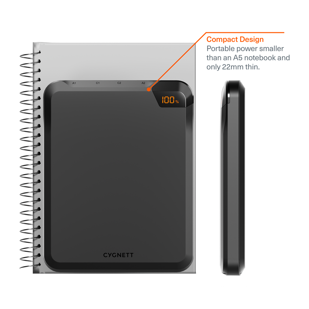 25K Laptop Power Bank + Stand - Obsidian – Cygnett