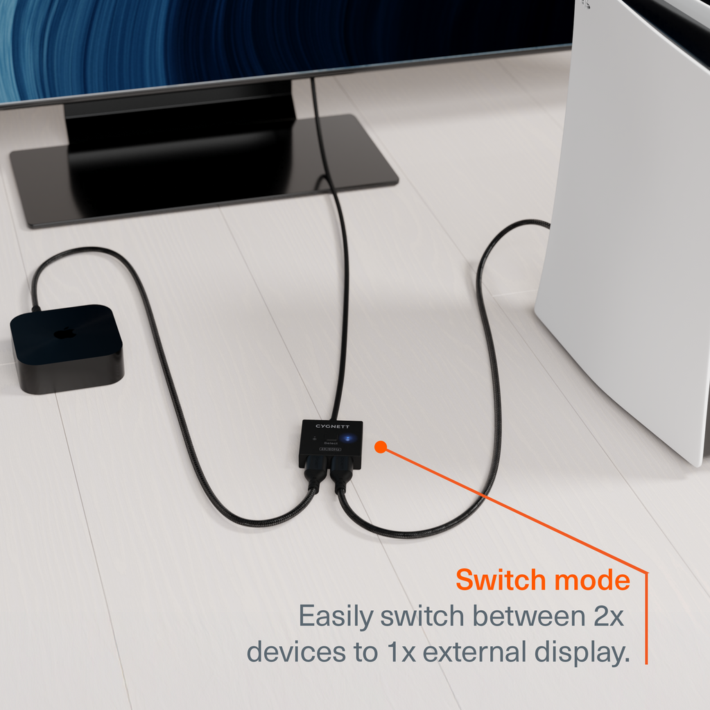 2-in-1 Bi-Directional Dual HDMI Switcher – Cygnett