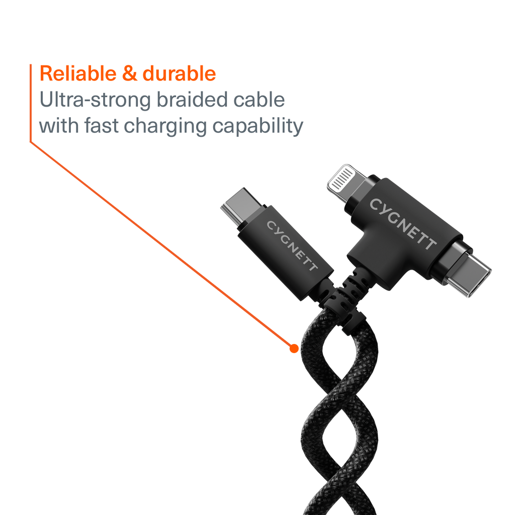 USB-C to 2-in-1 Cable 60W - 1M – Cygnett