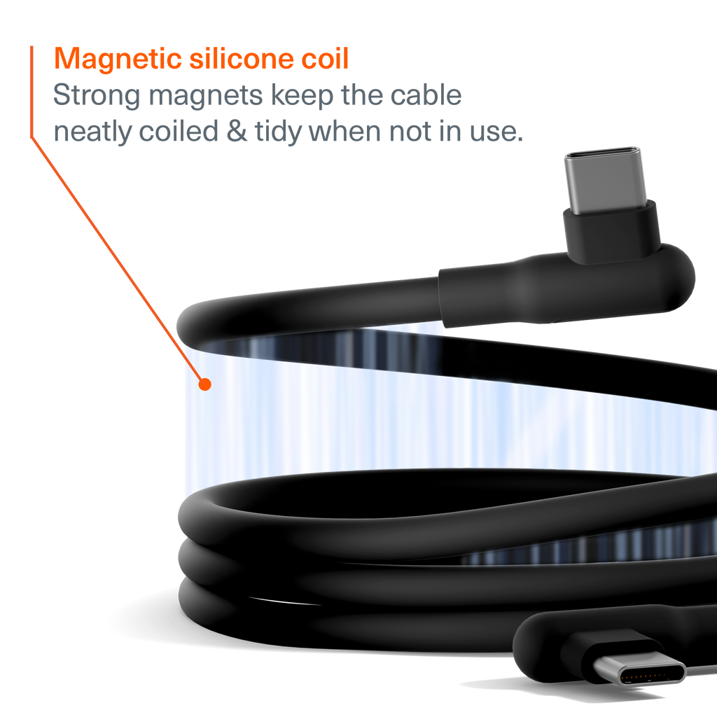 Right Angle USB-C to USB-C Magnetic Cable - 70CM – Cygnett