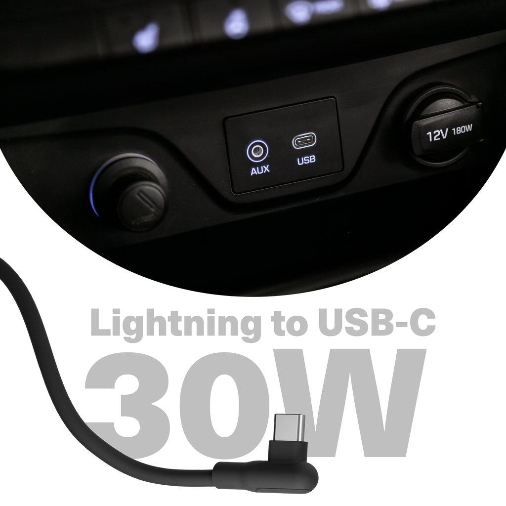 Right Angle Lightning to USB-C Silicone Cable - 70CM – Cygnett